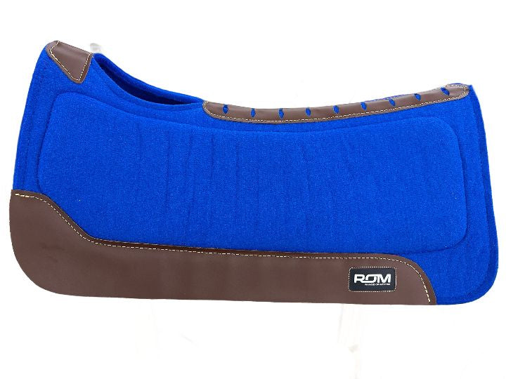 Royal Blue / Brown Leathers ROM Pad – SK Equine Products